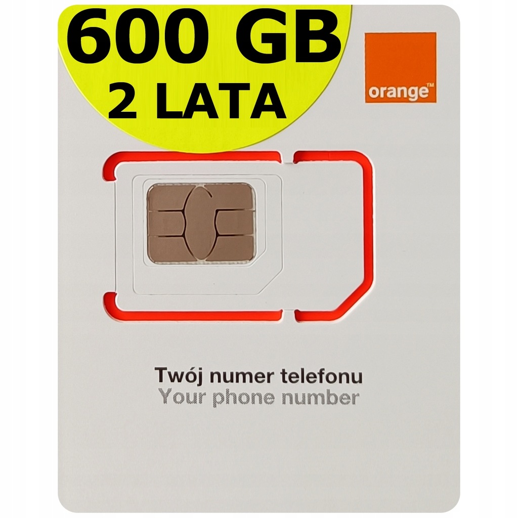 600 GB 2 lata ORANGE FREE INTERNET MOBILNY NA KARTĘ STARTER KARTA SIM LTE - 14626730941 ...