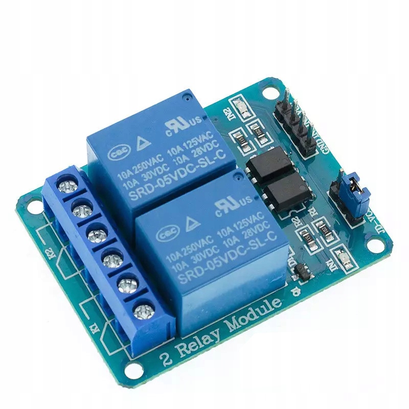 Moduł przekaźnika 2 kanały - 5V - 10A/250V Arduino - 12727118829 ...