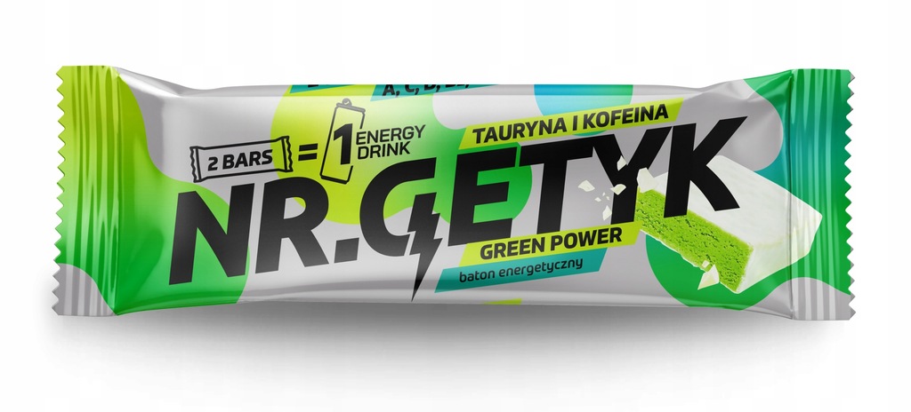 NR.GETYK GREEN POWER Baton energetyczny z kofeiną 45mg dla sportowców ...
