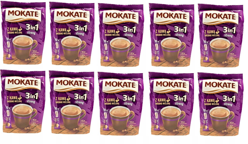 Mokate 3in1 Strong Rozpuszczal. kawa 170g(10x17 g) - 12636432843 - oficjalne archiwum Allegro