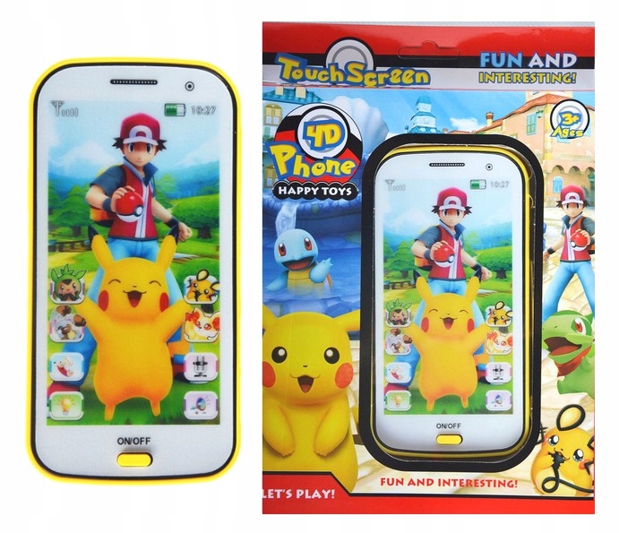 POKEMON SMARTFON DOTYKOWY telefon zabawka dzieci - 12516215726 ...