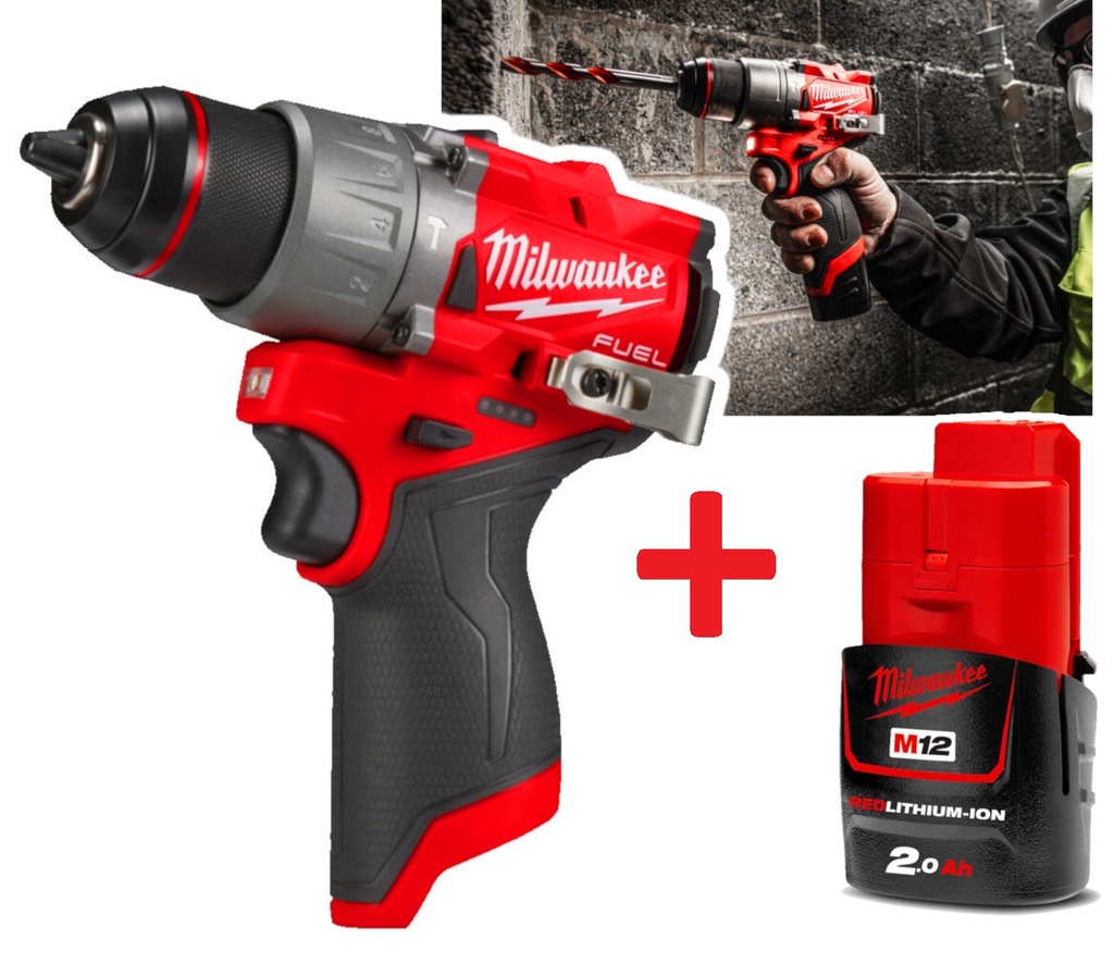 Milwaukee M12 FPD2-0 + 2AH WIERTARKA udarowa FUEL - 12652930888 ...