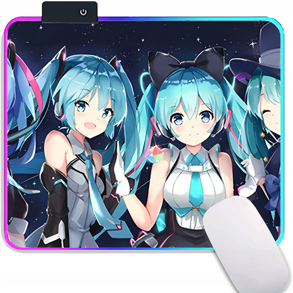 Hatsune Miku Gaming RGB Large Oversized Anime Waifu Mouse pad Mat ...