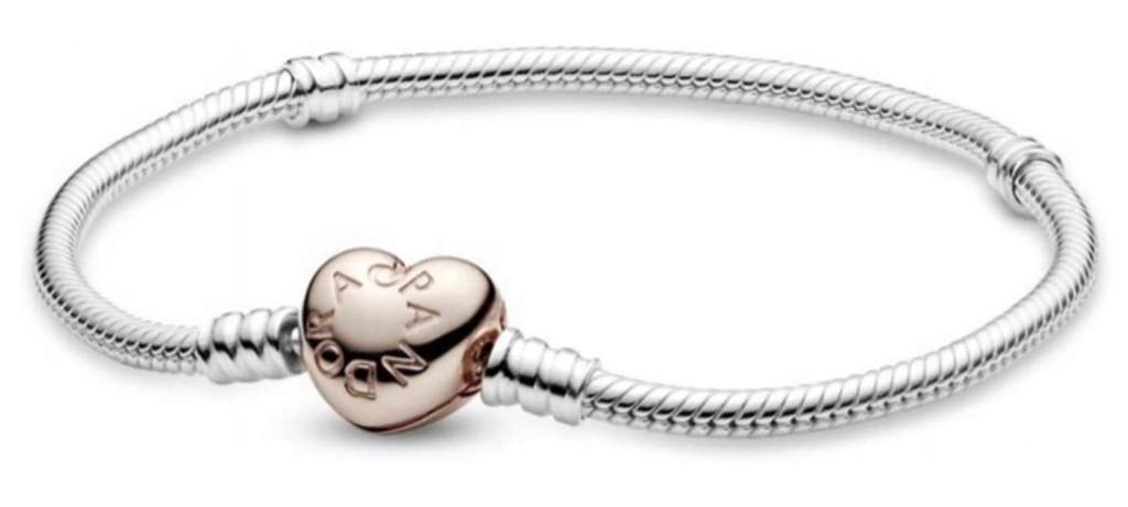 Oryginalna Bransoletka Pandora Moments wężykowa zapięcie serce 580719 ...