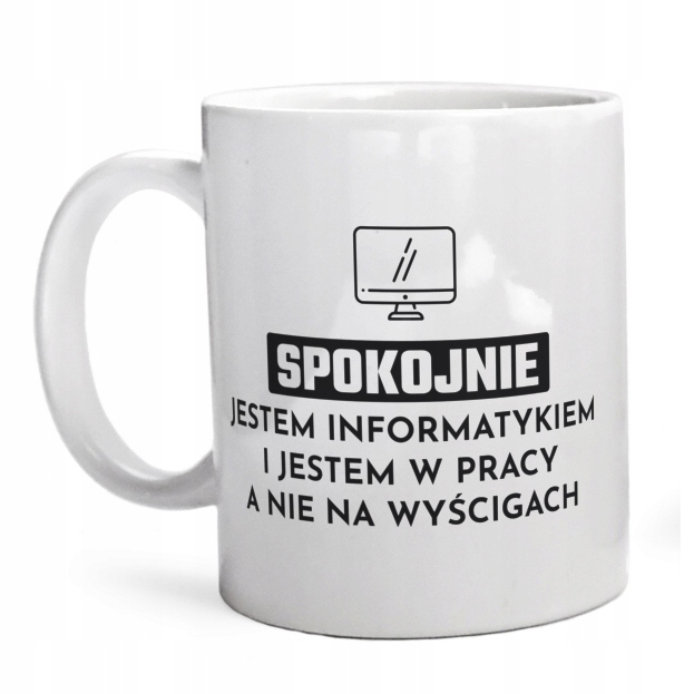 Informatyk w pracy nie na wyścigach Kubek - 12561677541 - oficjalne archiwum Allegro