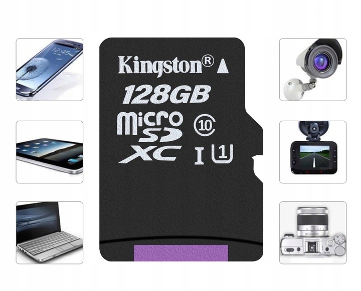 Karta pamięci microSD Kingston SDCS/128GB +Adapter - 12708602302 ...