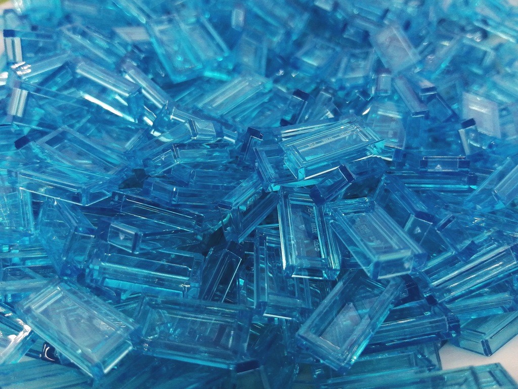 Lego 3069B Płytka Tile 1x2 Tr.LightBlue 40szt.Nowe - 11023009873 ...