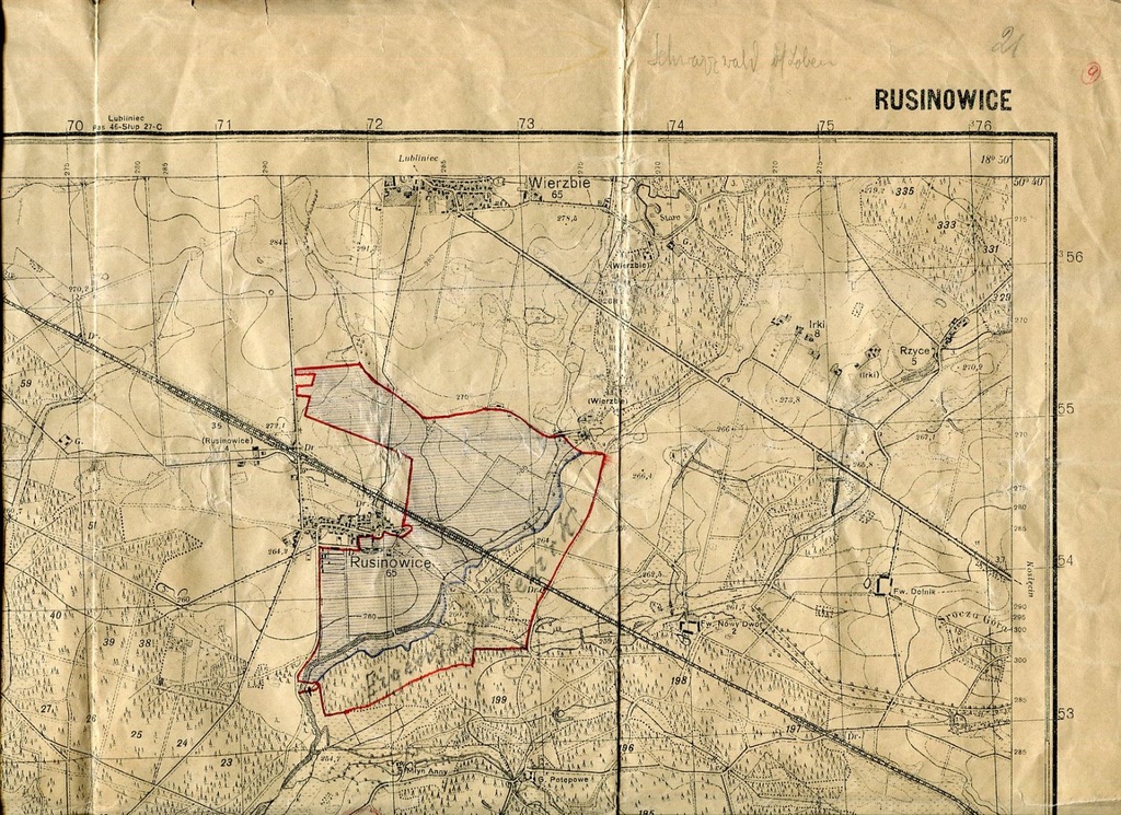 RUSINOWICE / LUBLINIEC : mapa wojskowa WIG 1933 - 9027343961 ...