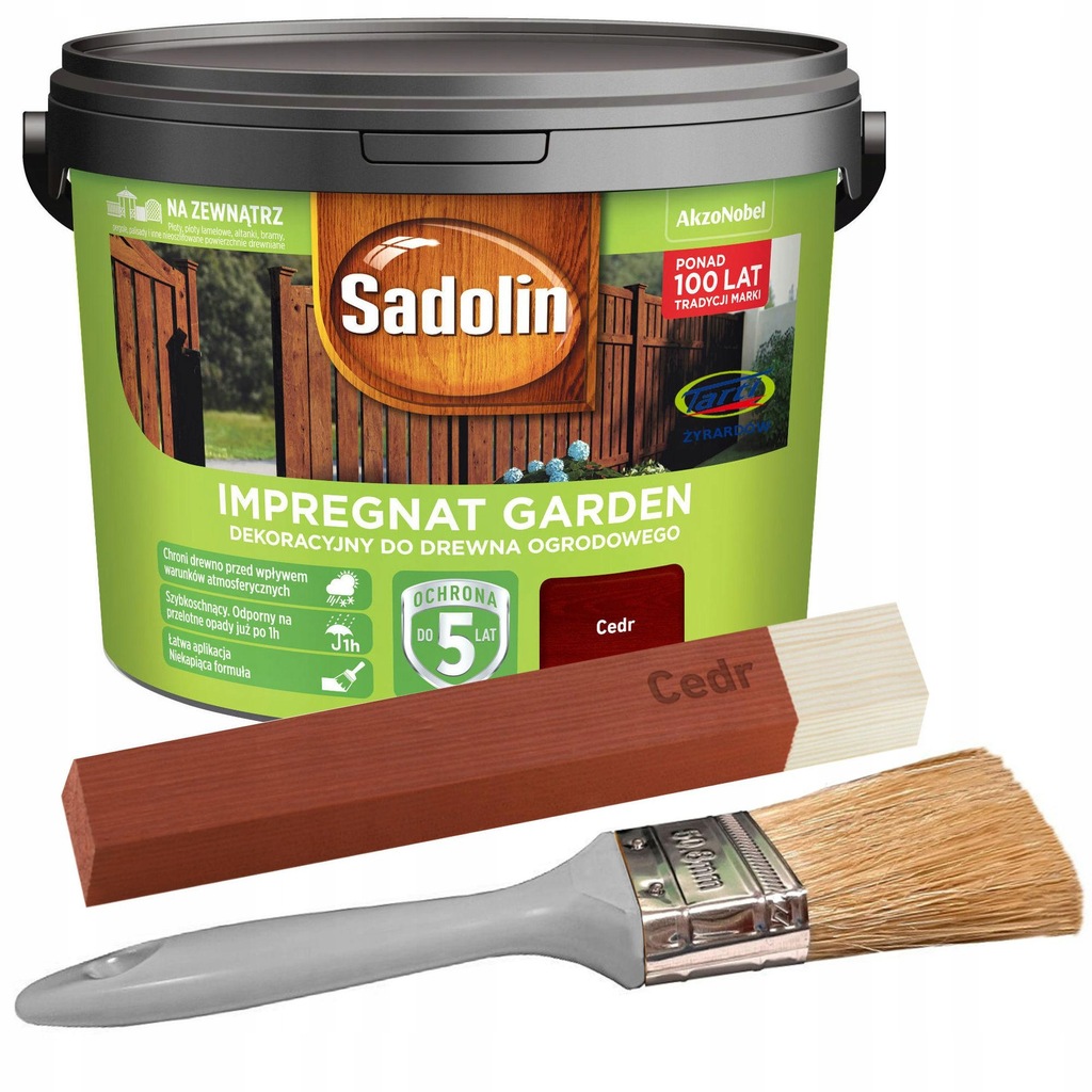 Sadolin GARDEN Impregnat do drewna CEDR 9L +PĘDZEL - 12158722693 ...