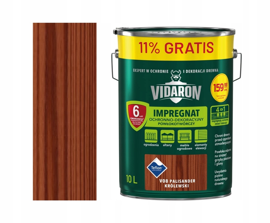 Vidaron impregnat 9L + GRATIS Palisander Królewski - 12459056076 ...