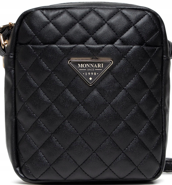 Torebka MONNARI Czarna Listonoszka Pikowana Z LOGO - 13105864550 - oficjalne archiwum Allegro