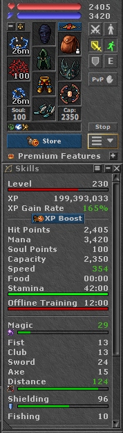 TIBIA 230 RP + 124 Dist + REFUGIA +EQ+ FREE RK - 13114978646 ...