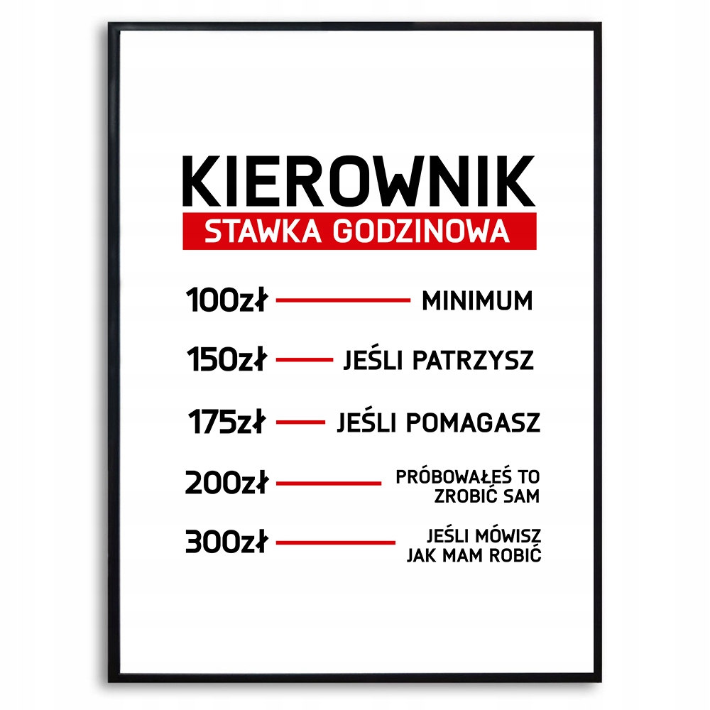 PLAKAT DLA KIEROWNIKA ŚMIESZNY PREZENT A3 Wzory - 12388328949 ...