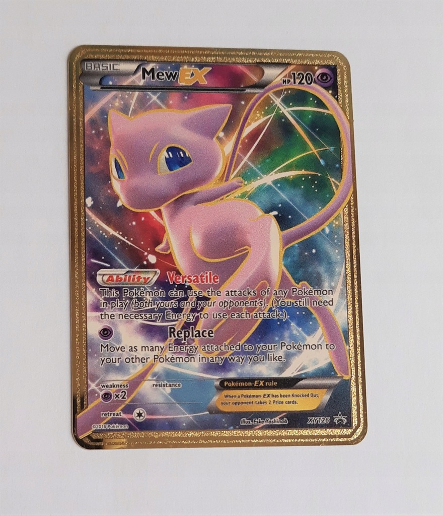 Pokemon Mew EX Full Art Złota Karta Gold Metal - 12777496154 ...
