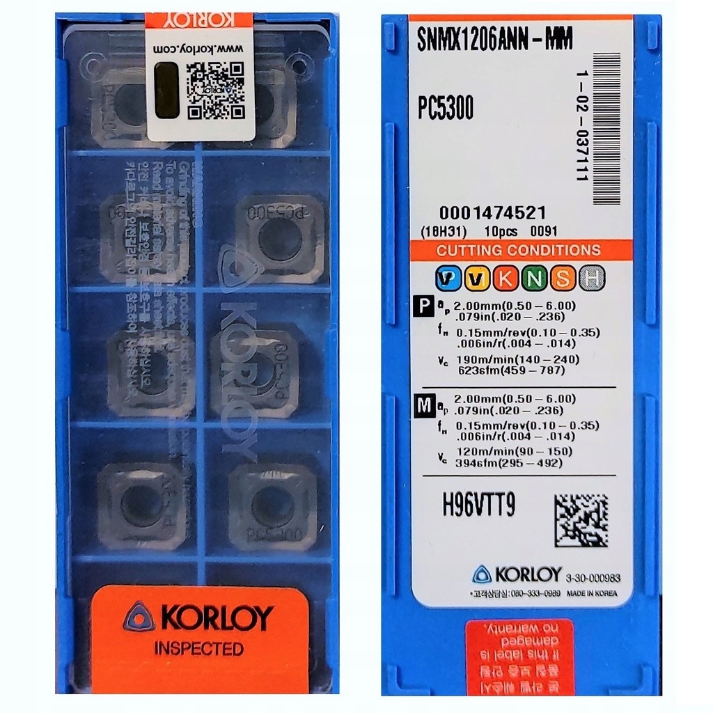 PŁYTKI WĘGLIKOWE KORLOY SNMX 1206ANN-MM PC5300 - 11287172168 ...