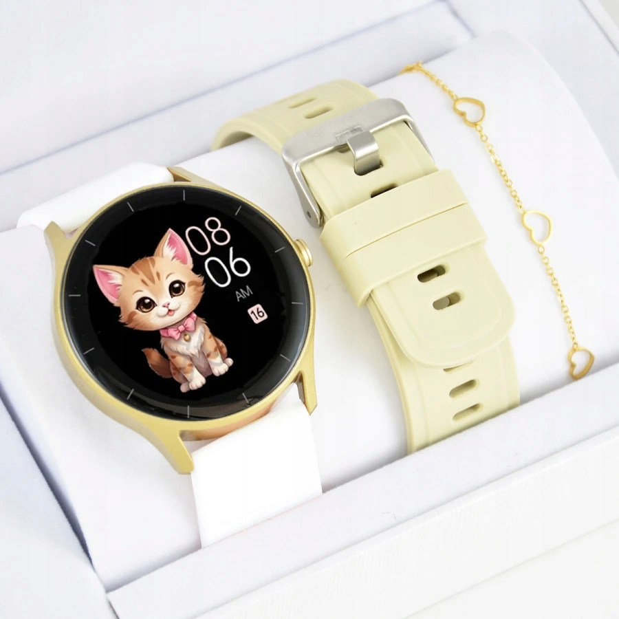 Zestaw zegarek SMARTWATCH na Komunię dla dziewczynki ROZMOWY POWIADOMIENIA - 17423065040 ...