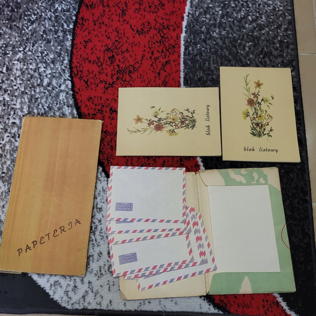 STARA PAPETERIA LOTNICZA i INNA + 2 bloki listowe z PRL - 15111930753 ...