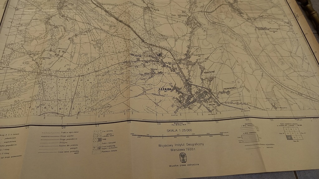 Leżajsk mapa WIG 1938 r. - 12017682579 - oficjalne archiwum Allegro