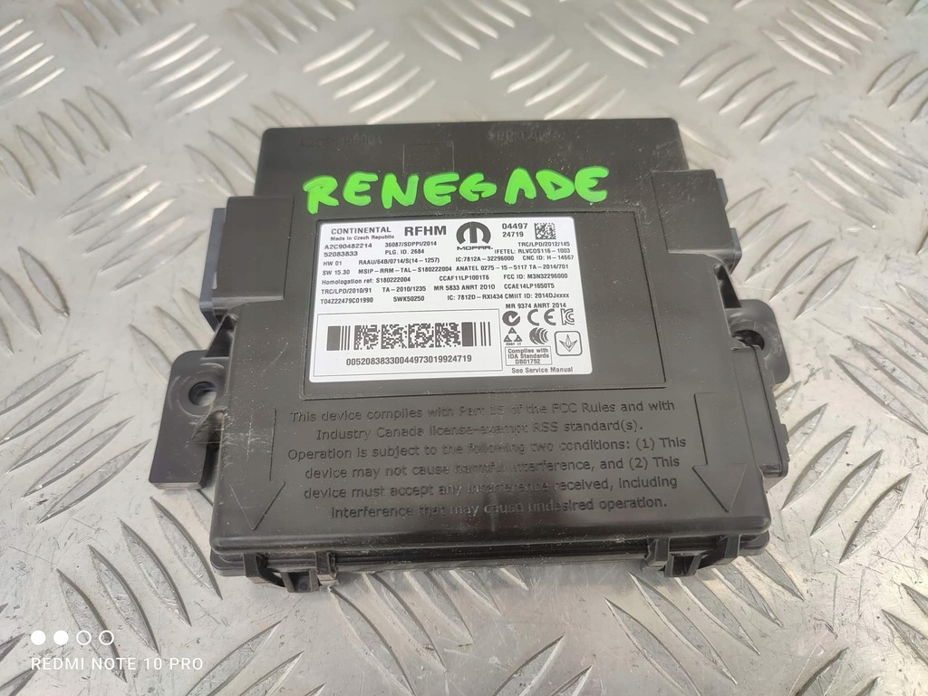 JEEP RENEGADE STEROWNIK MODUŁ RFHM 52083833 - 12190158734 - oficjalne ...