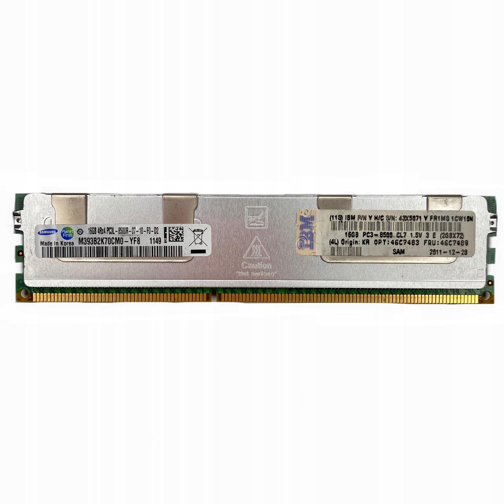 SAMSUNG ECC 16GB 4Rx4 PC3L 8500R M393B2K70CM0-YF8 - 11790372343 ...
