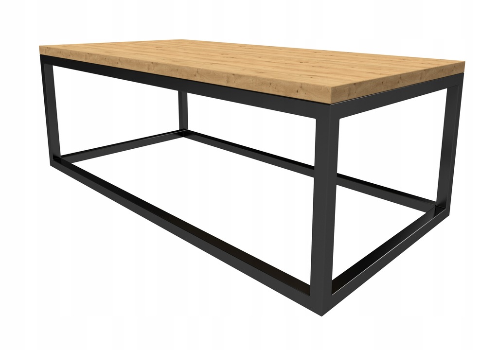 Stolik kawowy dębowy LOFT industrial ława 90x50 - 10918588759 ...