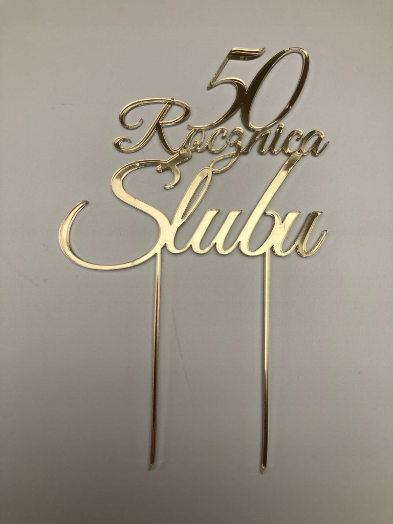 Topper Piker Złote Lustro 50 Rocznica Ślubu - 12540701739 - oficjalne archiwum Allegro