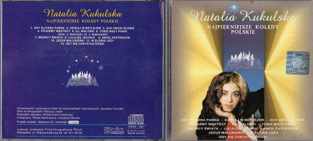 NATALIA KUKULSKA - NAJPIĘKNIEJSZE KOLĘDY POLSKIE - 1994 - CD ...