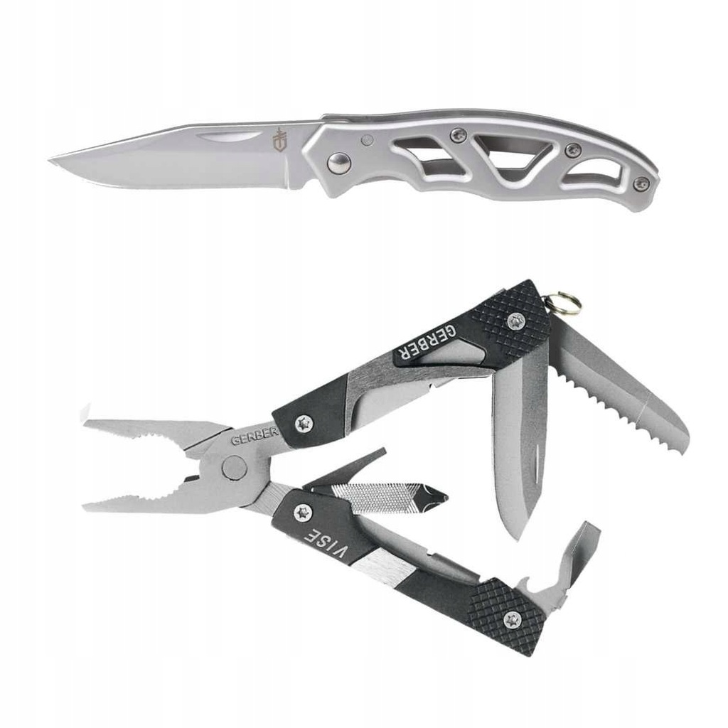 Multitool Gerber Vise + Nóż Mini Paraframe Zestaw - 9869267204 - oficjalne archiwum Allegro