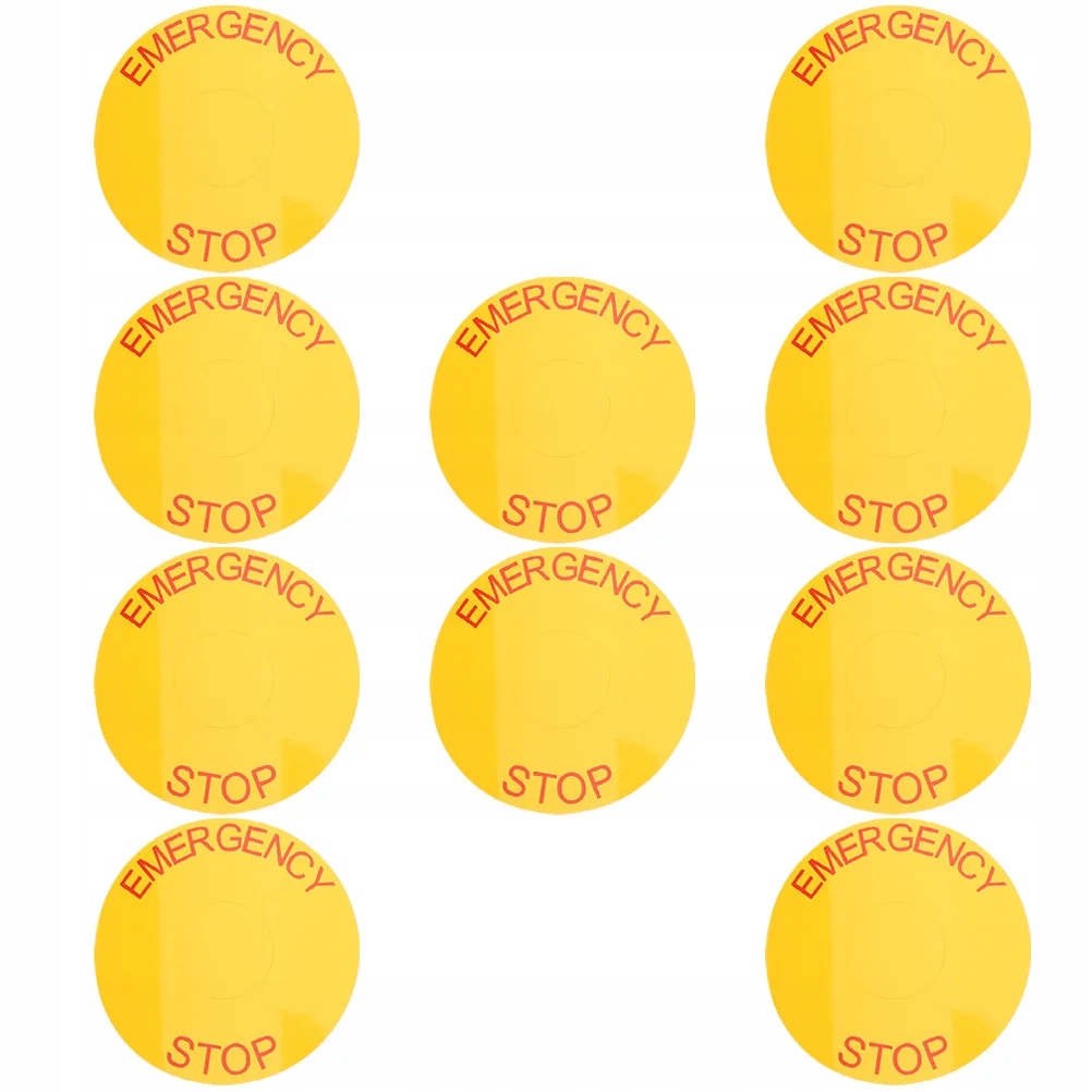 EMERGENCY STOP SIGN DECALS LABEL BUTTON 10 PCS - 13553927575 ...