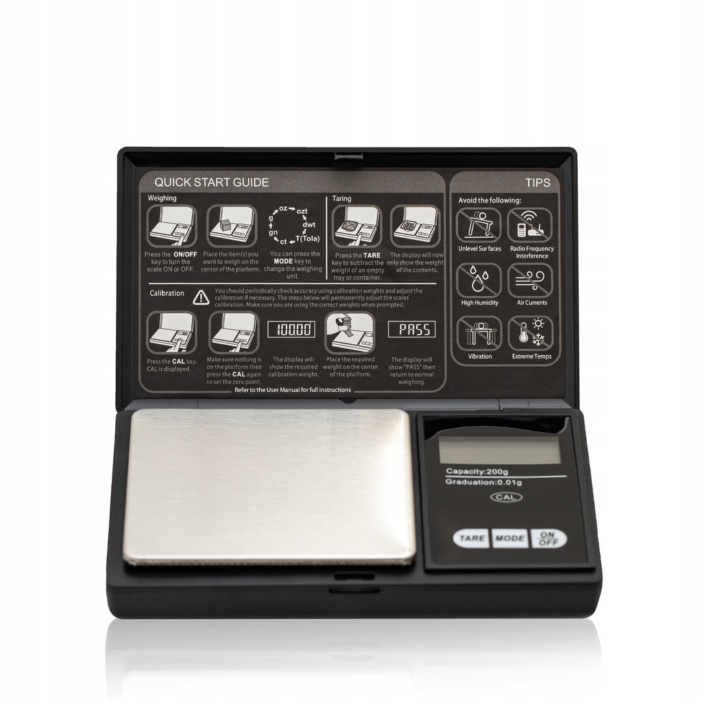 WAGA JUBILERSKA ELEKTRONICZNA PRECYZYJNA 500G / 0,01 G KIESZONKOWA ECOSPA - 16804671377 ...