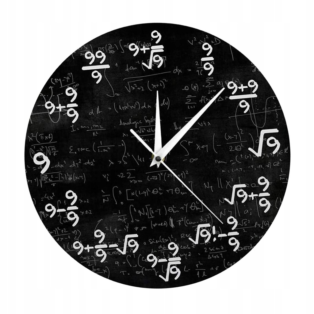 Math Equation Wall Clock 9s Formulas Modern Wall - 13959794554 - oficjalne archiwum Allegro