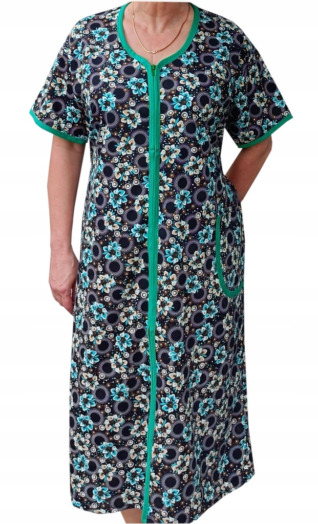 Podomka zamek 5XL szlafrok nadwymiar kr rękaw M2 - 12392272635 ...