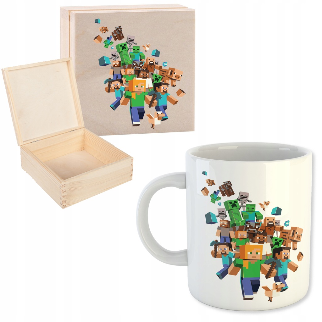 KUBEK BIAŁY+PUDEŁKO M2P-MINECRAFT 01 PREZENT - 12939588920 - oficjalne ...