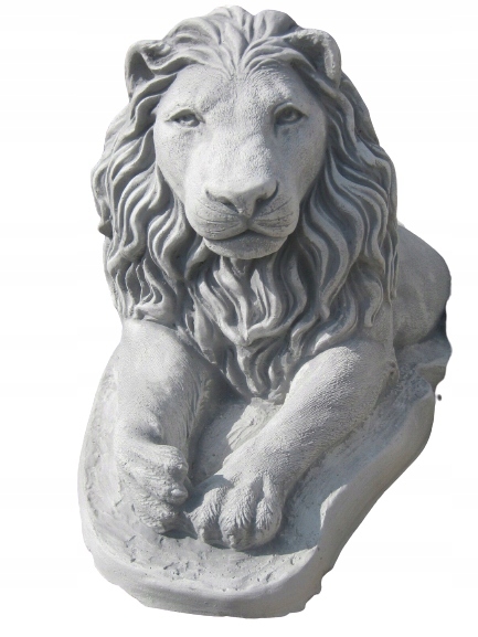 Ozdoba do ogrodu leżący lew duży figura betonowa - 10743479260 ...