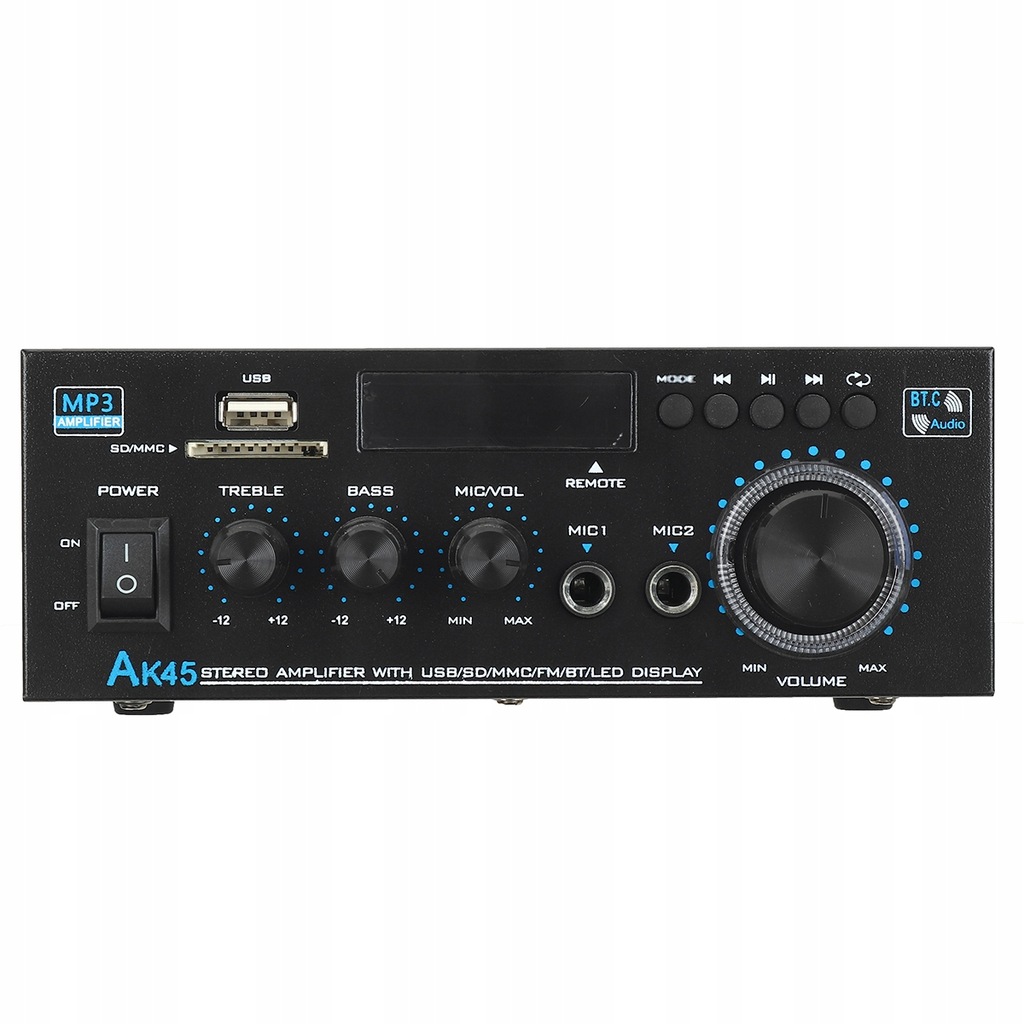 AMPLITUNER WZMACNIACZ STEREO BLUETOOTH USB 600W - 13916397681 - oficjalne archiwum Allegro