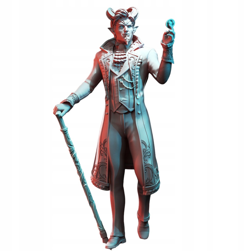 Tiefling Devil Dealer Xarvir Barikdral diabeł figurka rpg dnd druk 3d ...