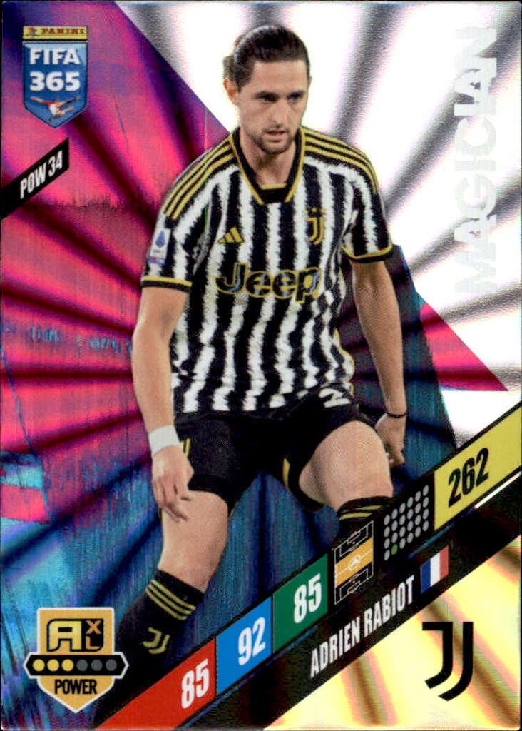 FIFA 365 2024 karta PANINI POWER MAGICIAN Adrien Rabiot POW 34 JUVENTUS ...