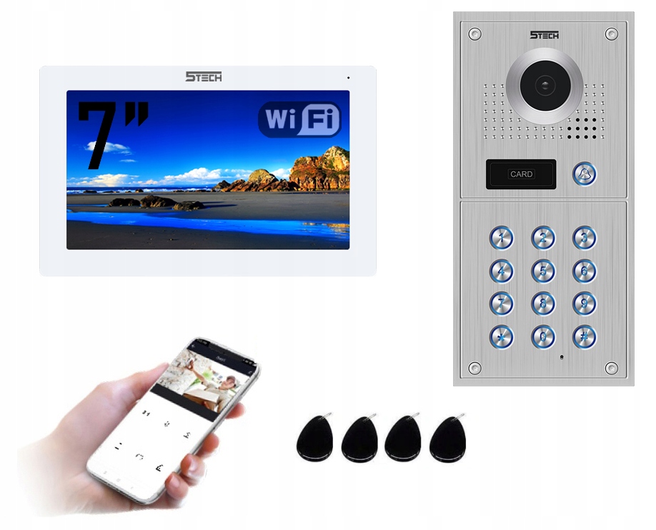 Wideodomofon Videodomofon WiFi FHD 5TECH TELEFON - 10972751274 - oficjalne archiwum Allegro