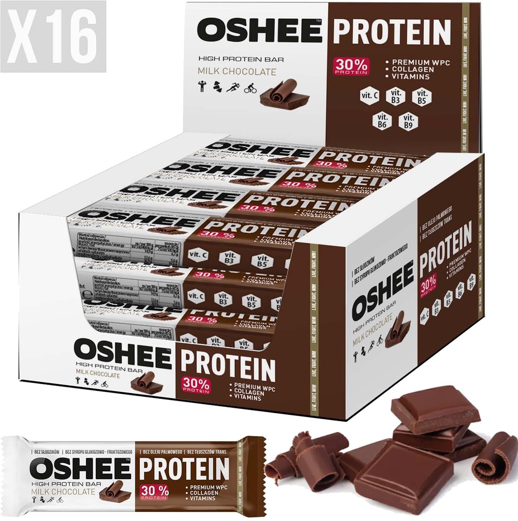 Oshee Baton Protein Czekolada 45g x16 - 13254287225 - oficjalne ...