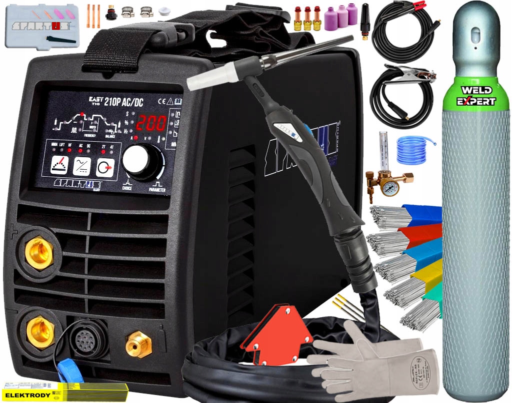 Spawarka SPARTUS TIG AC/DC 200A MMA IGBT PULS 4T - 12462842693 - oficjalne archiwum Allegro