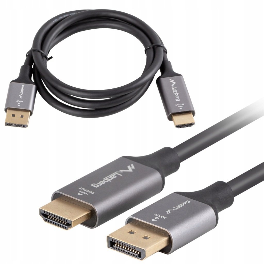 ADAPTER HDMI DISPLAYPORT PRZEJŚCIÓWKA KABEL 1M 18GBPS DO MONITORA 4K ...