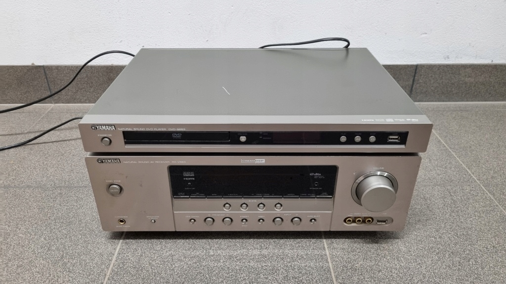 WZMACNIACZ YAMAHA RX-V563 DVD S-663 + PILOTY INOX - 11371058435 ...