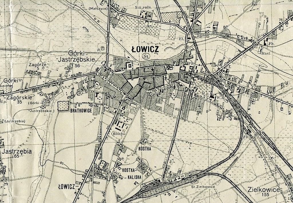 ŁOWICZ :: dokładna mapa wojskowa WIG : 1936 rok - 15005879435 ...