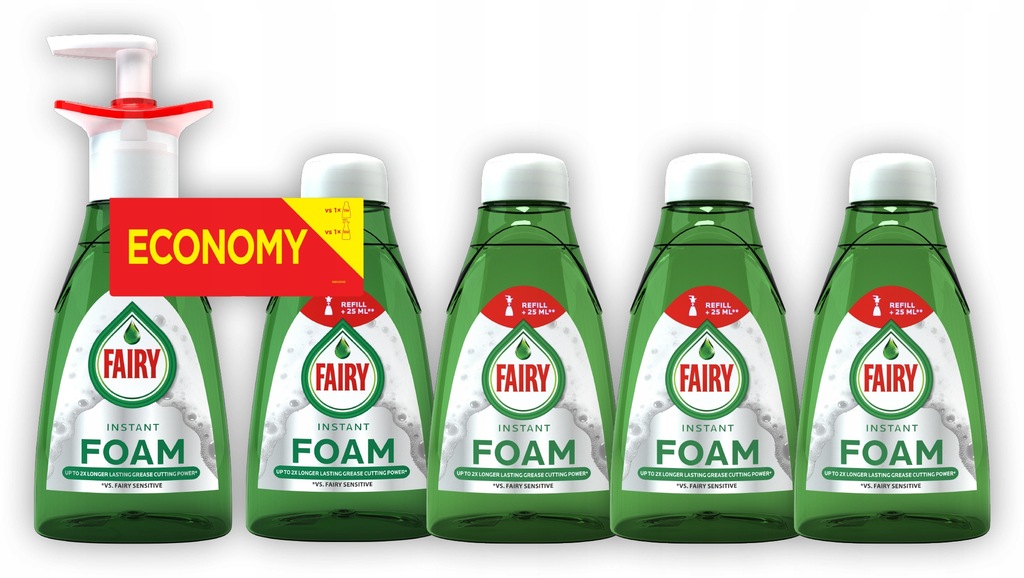 Fairy Foam zestaw pianka do naczyń + 4x zapas - 10567562602 - oficjalne ...