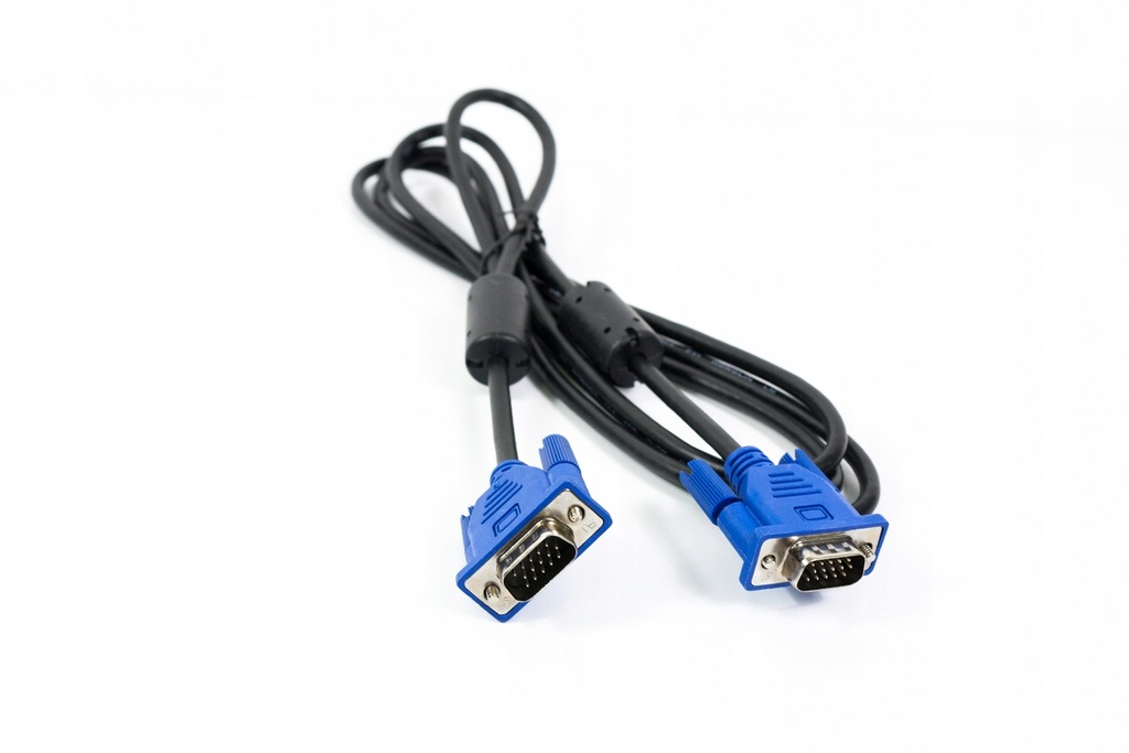 Kabel VGA D-SUB standard 1,8m Czarny ferryt HQ - 13268676348 - oficjalne archiwum Allegro