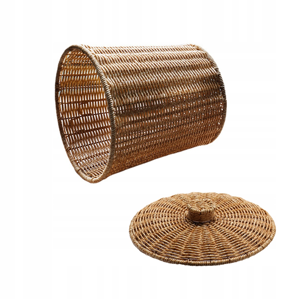 Rattan Trash Can Woven Laundry Basket Lid - 13765428756 - oficjalne archiwum Allegro