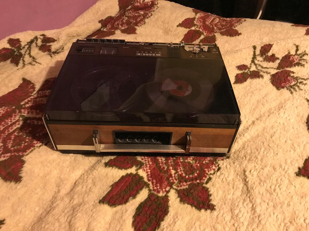 Magnetofon szpulowy PRL Unitra M2405S, nowe paski - 13499114497 - oficjalne archiwum Allegro