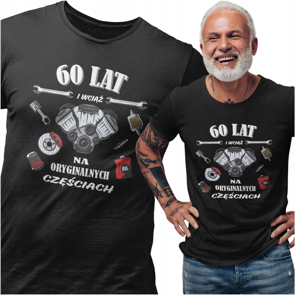 KOSZULKA 60 LAT NA 60 URODZINY PREZENT NA ORYGINALNYCH CZĘŚCIACH - 15246455565 - oficjalne ...