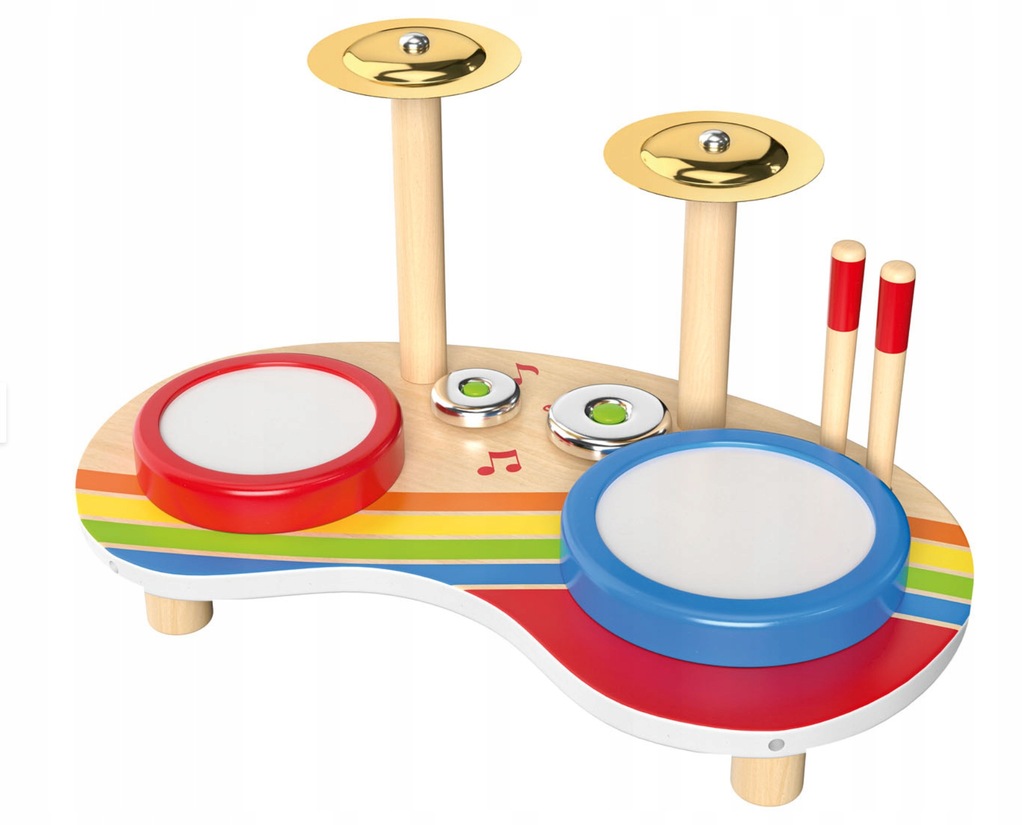 DREWNIANA PERKUSJA BĘBĘNKI DLA DZIECI PLAYTIVE12m+ - 12781726700 ...
