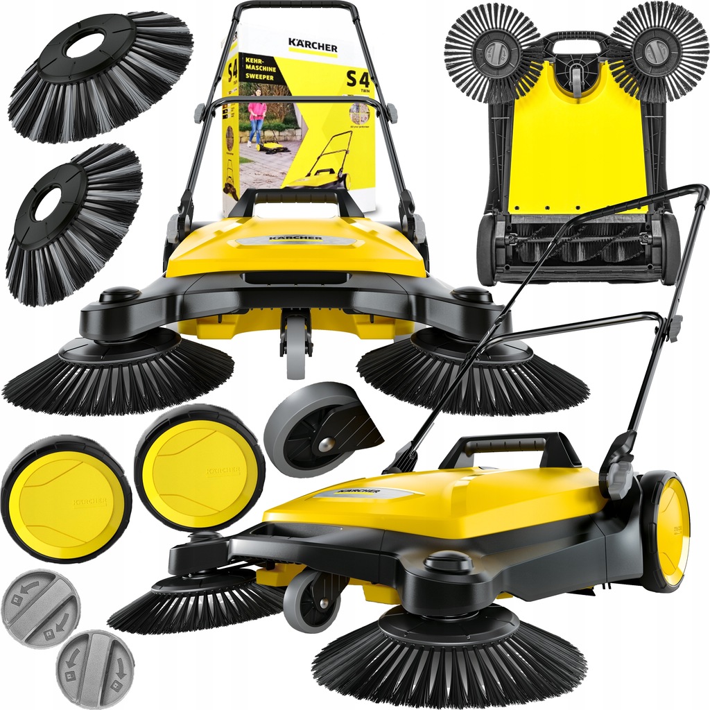 ZAMIATARKA KARCHER S4 RĘCZNA DO KOSTKI + SZCZOTKI - 12132116083 - oficjalne archiwum Allegro